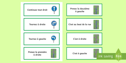 French: Road Signs and Directions Worksheet