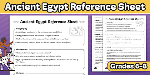 Ancient Greece Reference Sheet for 6th-8th Grade
