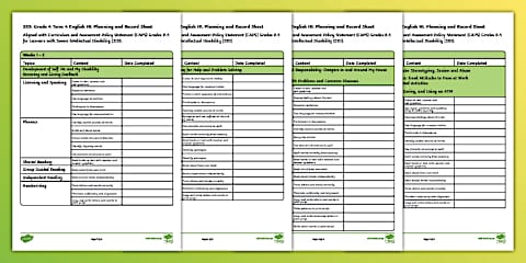 Grade 4 English HL - Term 3 - SID: Planning and Record Sheet (CAPS Aligned)