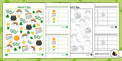 St. Patrick's Day Spot the Difference Visual Perception Activity Sheets ...