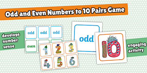 Odd and Even Numbers to 10 Number Hunt Activity Sheet