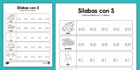 Actividad: Sílabas iniciales con B | Spanish Syllables With B Worksheet