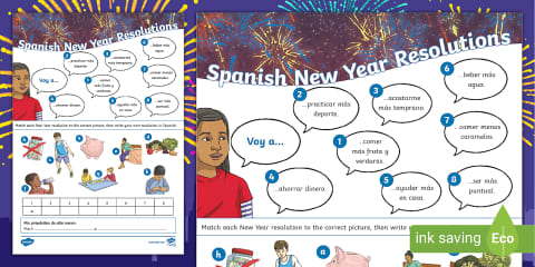 Spanish: New Year Resolutions Flashcards