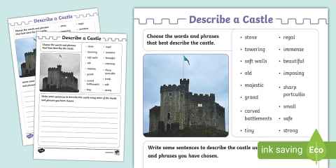 Labeled Diagram Of A Castle Display Poster
