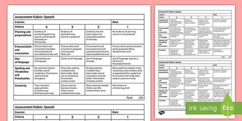 Presentation Rubric for 3rd-5th Grade