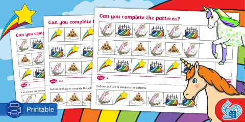 Unicorn and Rainbow Number Matching Game - Counting to 10 - EYFS Maths