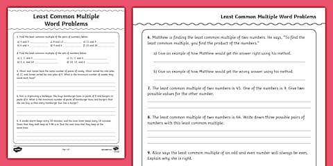 Sixth Grade Least Common Multiple and Greatest Common Factor Word Problems