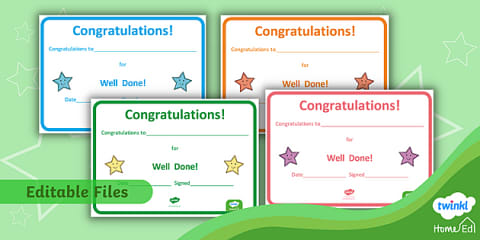 Congratulations Certificate Template