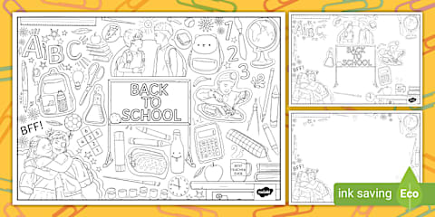 Back to School Colouring Bookmarks