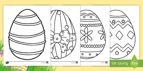 Easter Egg Template (To Print) Mindfulness Colouring Pages