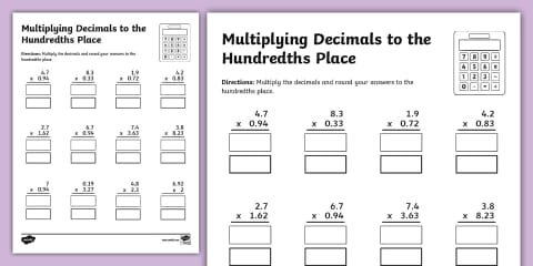 Sixth Grade Multiply Decimals With Grid Guide