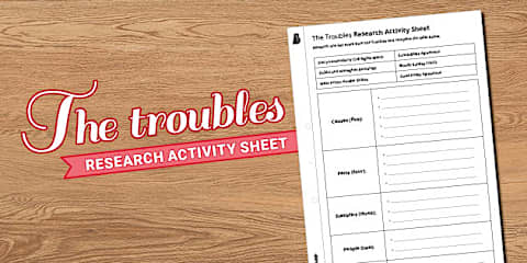 The Troubles Cloze Activity Sheet