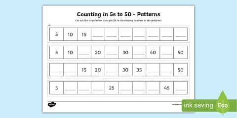 Grade 1 Maths - Counting- Worksheet : Counting to 50