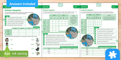 Summer Camp Logic Puzzle for 3rd-5th Grade