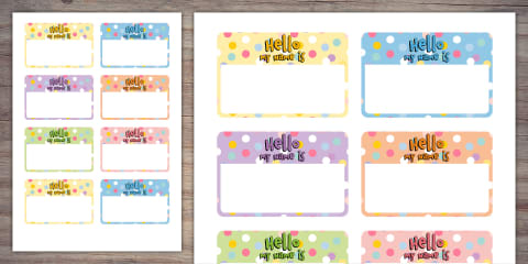 Editable Student Name Tags