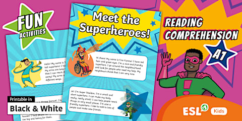 ESL Describe the Superhero: Vocabulary Lesson [Kids, A1]