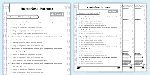 Graad 7 Geometriese Patrone Aktiwiteitblad