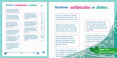 Multiplication and Division: Word Problems (Ages 10 - 11)