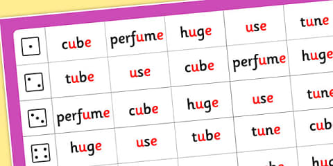 Phase 5 Split Digraph ue Words Matching Cards