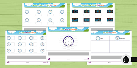 Telling Time Modeling Dough Mats