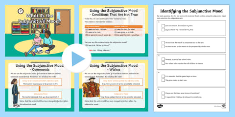 Identifying the Subjunctive Mood Worksheet