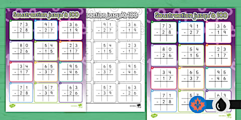Addition and Subtraction within 100 with Base Ten Blocks Activity French