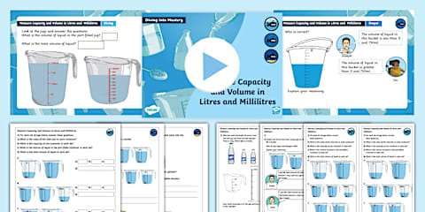 Measure Capacity and Volume in Litres and Millilitres Maths Activity Sheets