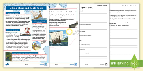 Vikings Longships Reading Comprehension Activity