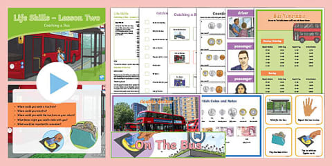 Catching a Bus Visual Support Picture Cards