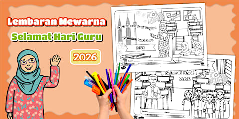 Lembaran Mewarna Hari Kebangsaan Malaysia - Tema Alam Sekitar