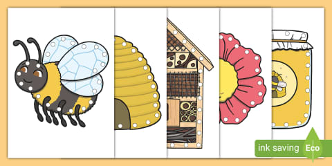 Editable Bee Themed Cut Outs | Classroom Decorations