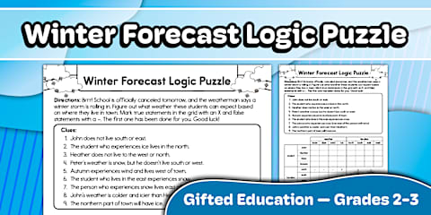 Winter Zoo Trip Logic Puzzle for Gifted Education | 4th-5th Grade