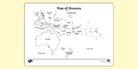 KS2 Labelled Map of Oceania