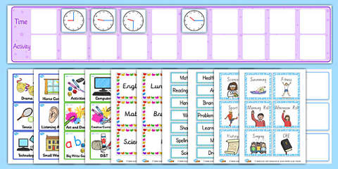 Superhero Themed Visual Timetable - superhero, ASN, timetable