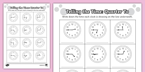 Telling the Time: O' Clock Worksheet