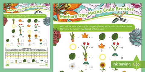 Year 4 Mother's Day Division Joke Code Breaker Worksheet