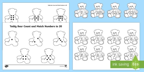 Teddy Bear 0-20 Number Cards