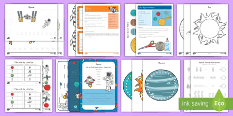 All About Space Activity Booklet for PreK-K