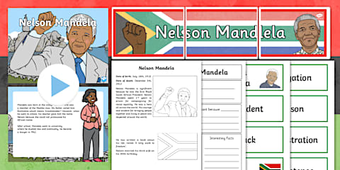 Nelson Mandela Fact Cards Template - Twinkl