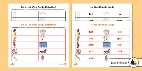 -og Word Family Read and Write the Room Worksheet for K-1st Grade