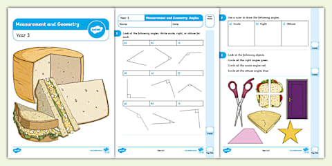 Angles In Real Life Worksheet - Maths - Twinkl