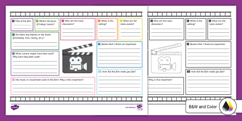 Movie Notes Graphic Organizer for 6th-8th Grade