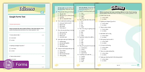 Idioms Interactive Matching Activity