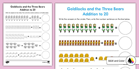 Goldilocks and the Three Bears Subtraction up to 10
