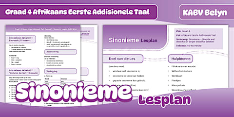 Graad 4 Afrikaans Eerste Addisionele Taal - Woordsoorte ...