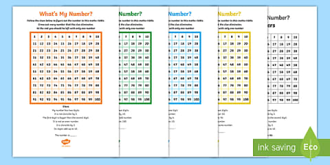 I'm Thinking of a Number Differentiated Challenge Cards