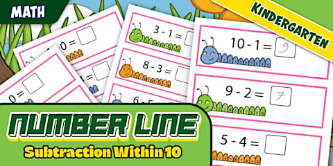 Count Back Caterpillar Cards Subtraction Within 20