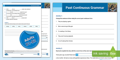 ESL Past Continuous Activity Sheet [Teens, A2]