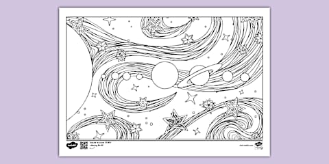 Printable Solar System Colouring Page