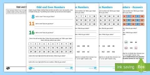 Even And Odd Numbers Adding And Doubling Worksheets